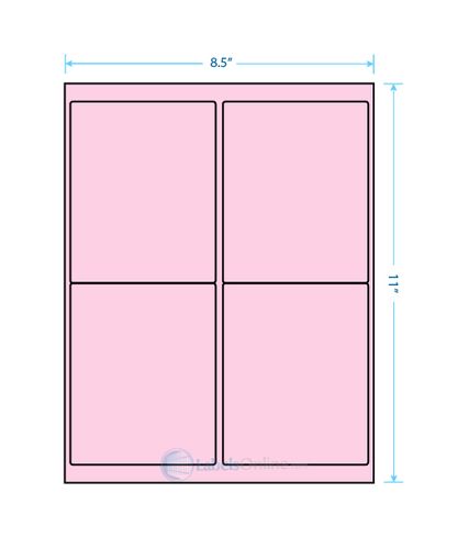 4" x 5" Laser & Inkjet Printable Label w/Template; 4 Up