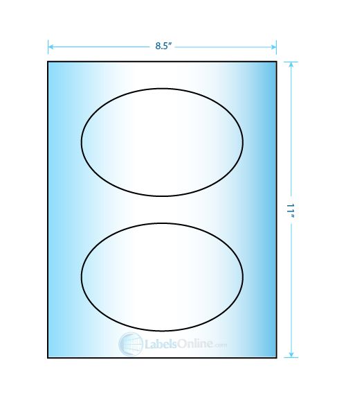 6" x 4" Laser & Inkjet Printable Label w/Template; 2 Up