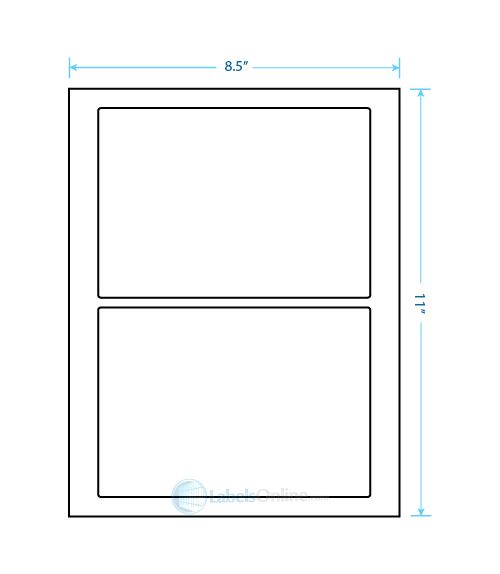 7" x 4.875" Laser & Inkjet Printable Label; 2 Up
