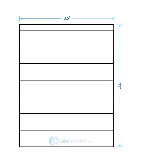 8.5" x 1.5" Laser & Inkjet Printable Label; 7 Up