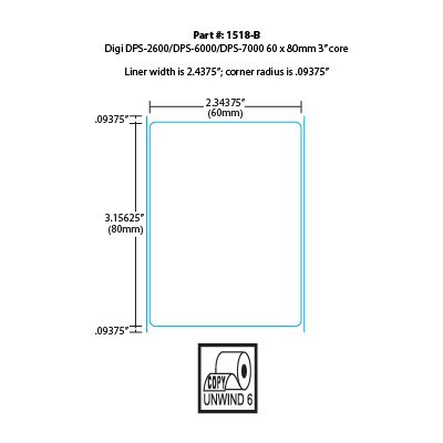 Digi (60mm x 80mm) DPS-2600/DPS-6000/DPS-7000 - Blank