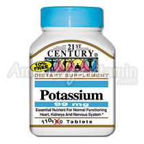 21st Century HealthCare, Potassium 99 mg, 110 Tablets ...