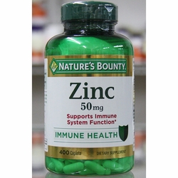 Nature's Bounty, Zinc 50 mg, Immune Health, 400 Caplets ...