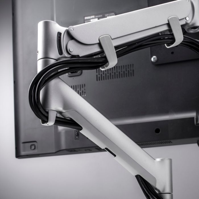ATDEC Heavy duty dynamic monitor arm w/ cross bar & heavy duty F-clamp