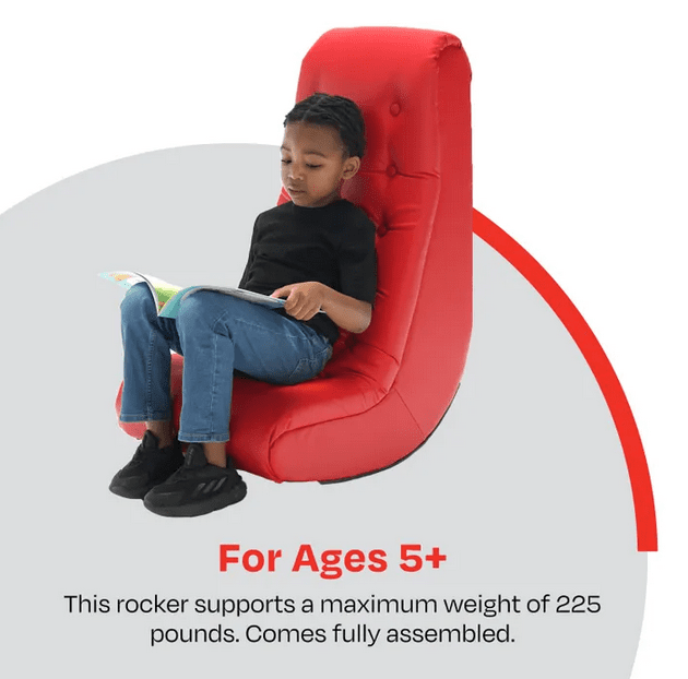 Califone Deluxe Soft Floor Rocker and Gaming Chair (Red)
