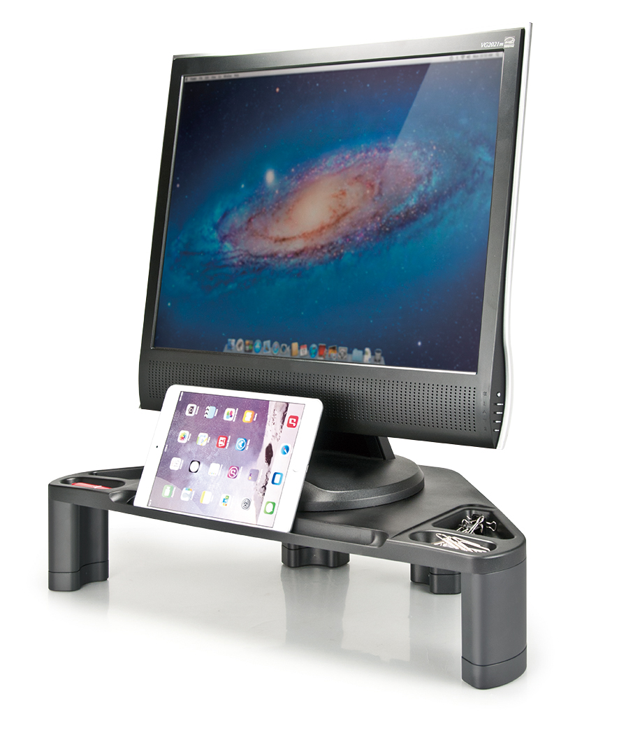 NEW Aidata Corner Monitor/Laptop Stand w/Smart Device Slot