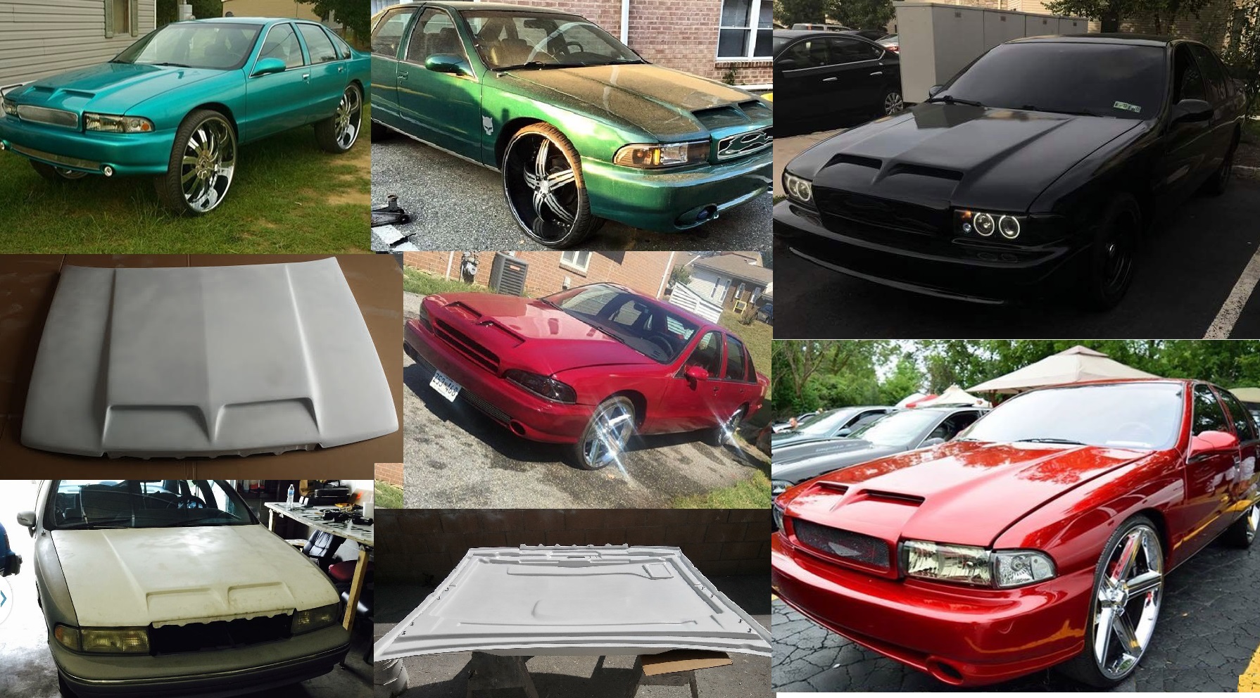 chevrolet impala ss caprice91 92 93 94 95 96 funtional hood