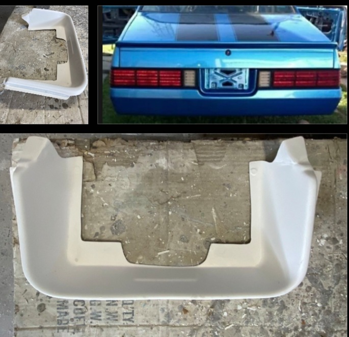 Chevrolet Malibu coupe rear license plate filler