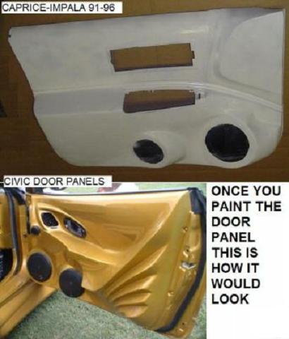 CHEVY CAPRICE IMPALA 91 92 93 94 95 96 CUSTOM FIBERGLASS FRONT DOOR PANELS