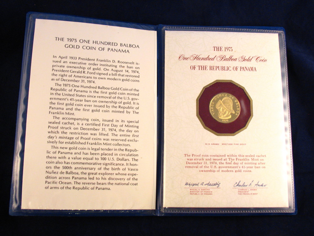 1975 Panama Gold 100 Balboas Proof