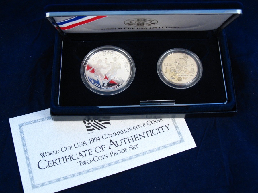 1994-S World Cup Commemorative Silver Dollar and Half Proof Set