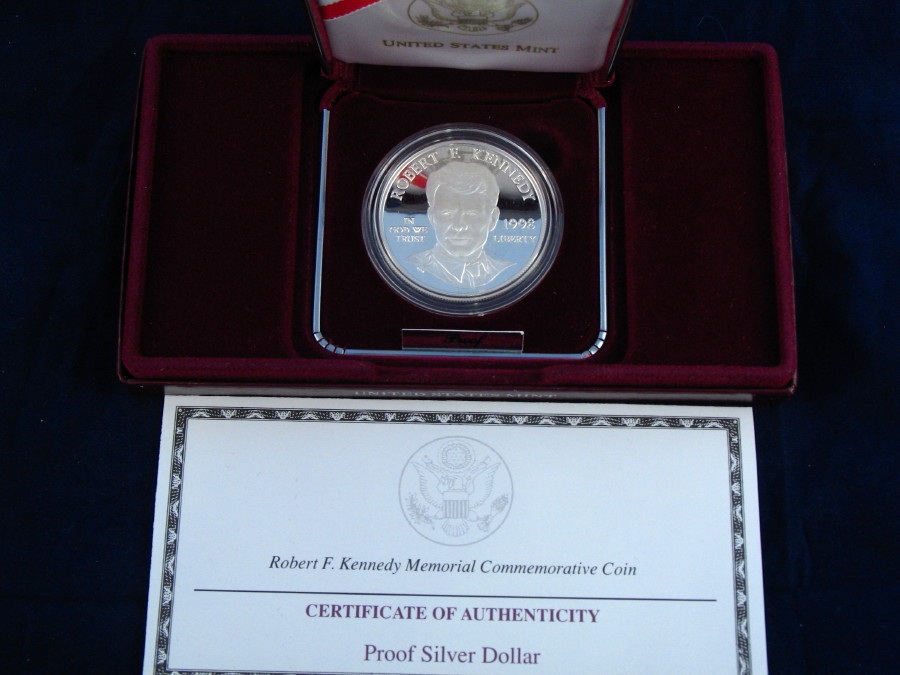 1998 Robert F. Kennedy Commemorative Silver Dollar Proof