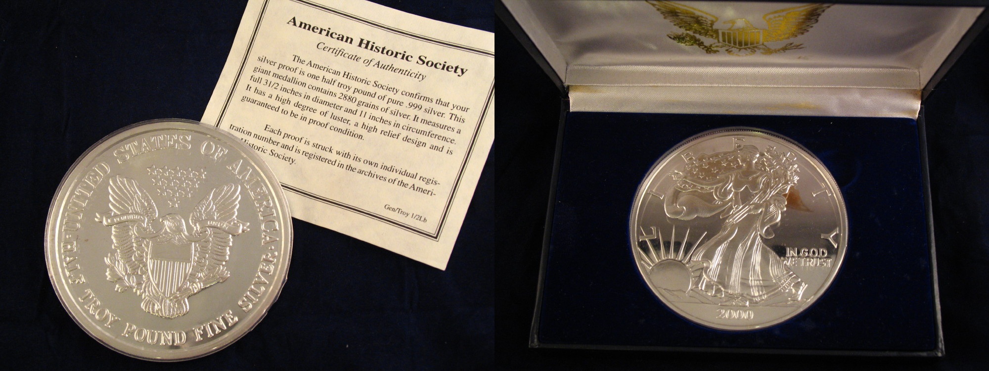 2000 Silver Eagle 1 2 Troy Pound Proof