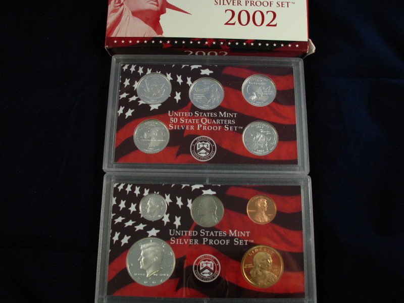 2002 US Mint Silver Proof Set Full 10 coins