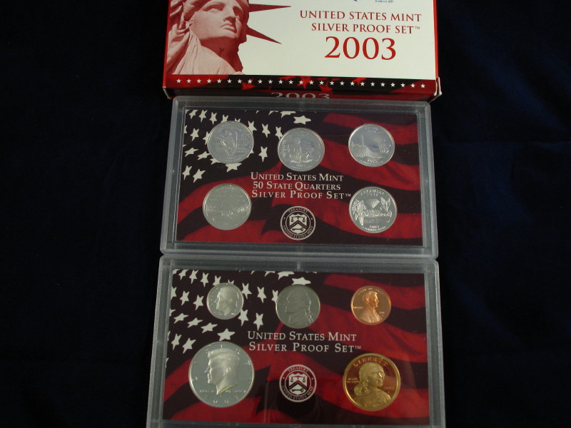 2003 US Mint Silver Proof Set Full 10 coins