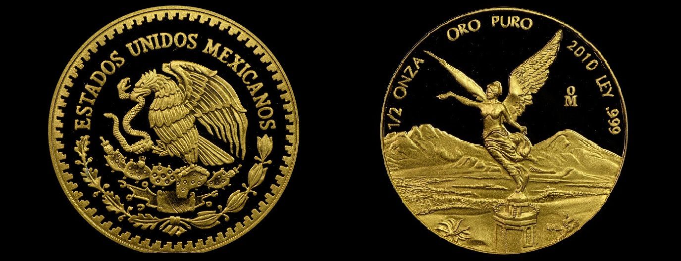 2010 Mexican Libertad Half Onza Oro Pura (1/2 Ounce Pure Gold) Proof
