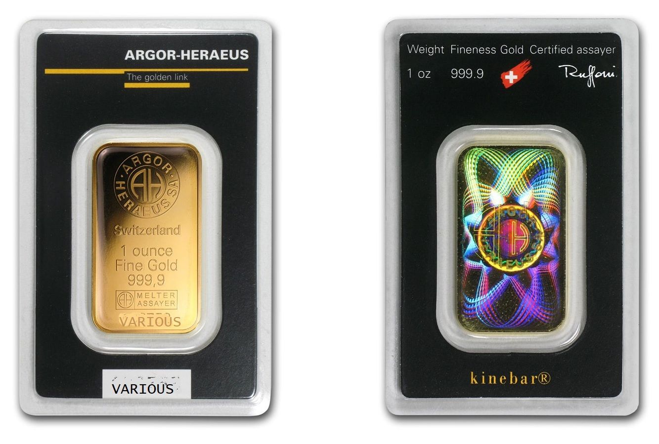 Argor Heraeus Gold Kinebar 1 troy oz