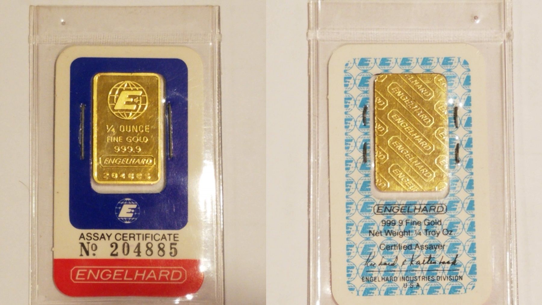Engelhard Gold Bar 1/4 Troy oz