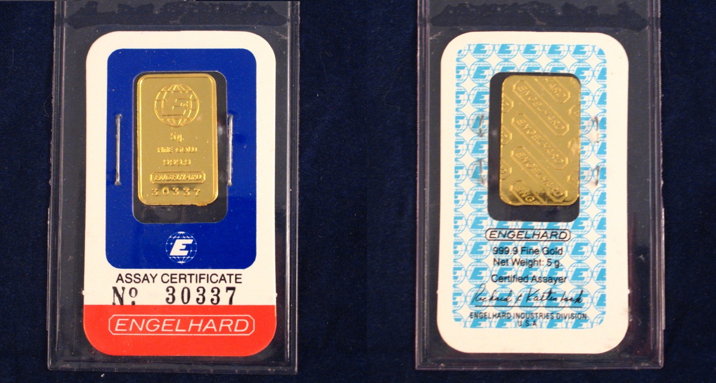 Engelhard Gold Ingot 5 gram
