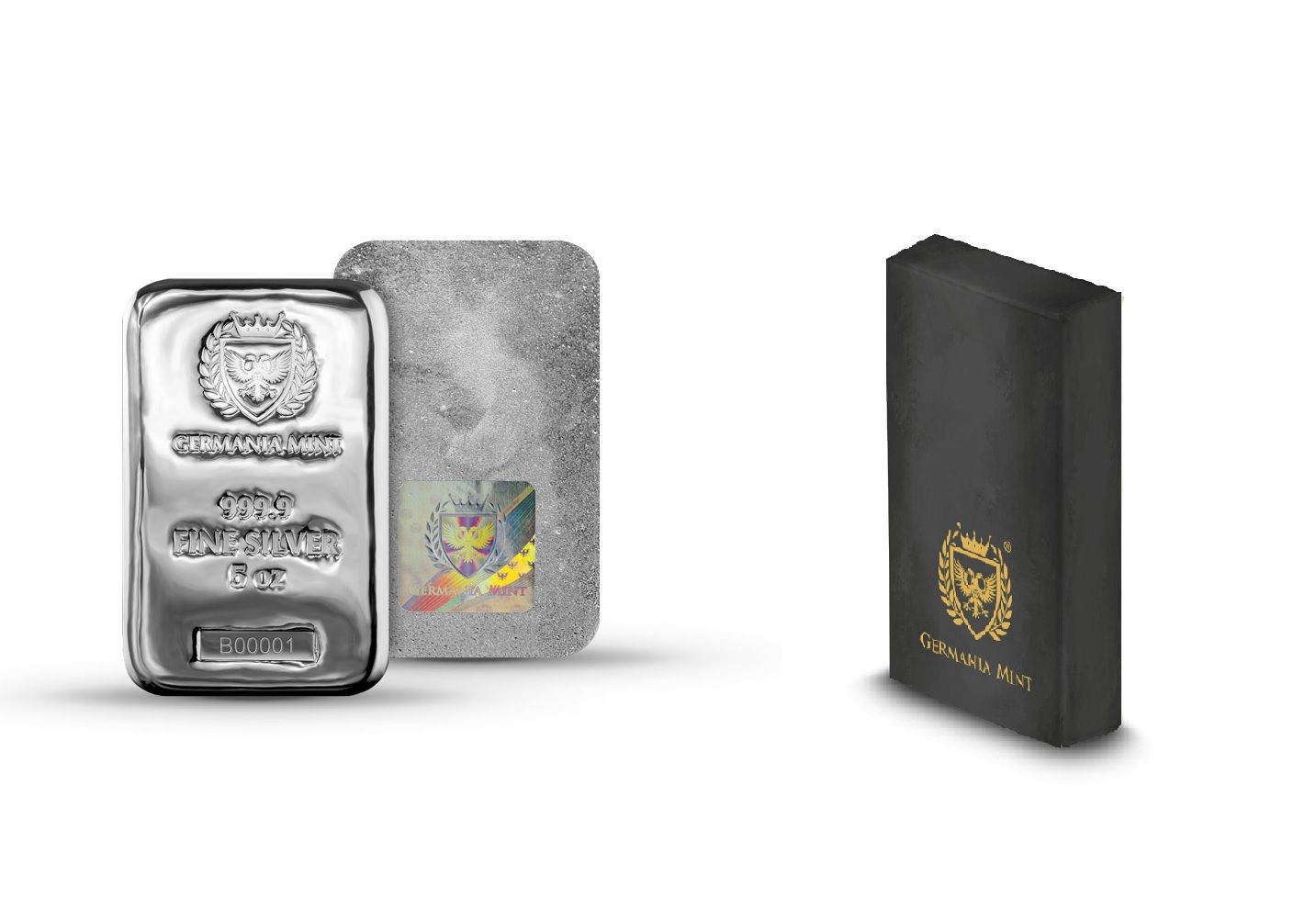 Germania Mint Poured Silver Bar 5 Troy oz