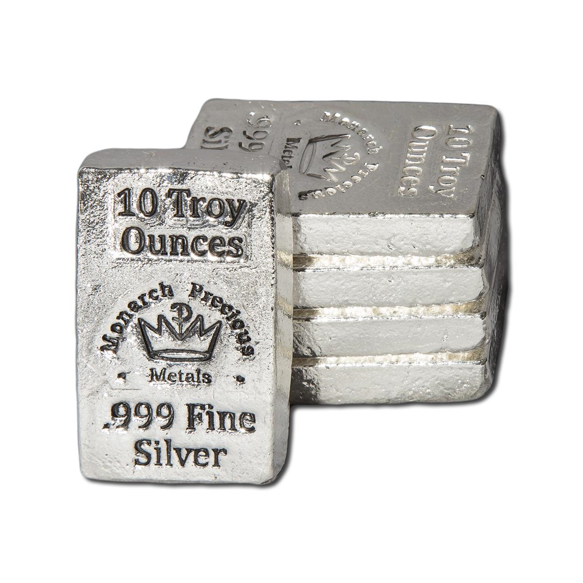 Monarch Precious Metals Silver Bar 10 Troy oz
