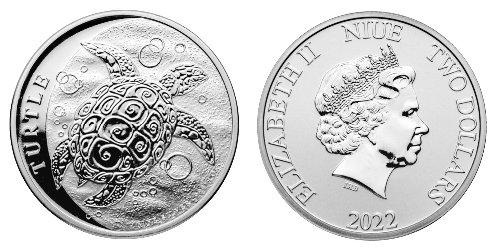 2022 Niue Hawksbill Turtle Silver 1 troy oz