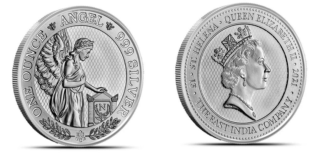 2021 St Helena Napoleon's Angel Silver 1 Troy oz BU
