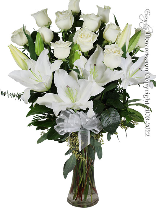 Dozen Long Stem White Roses Same Day Delivery