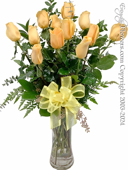 Dozen Long Stem Yellow Roses Same Day Delivery by Everyday Flowers