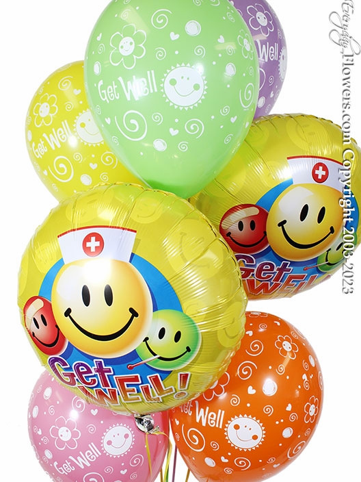 Get Well Smiley Faces Balloon Bouquet by Everyday Flowers