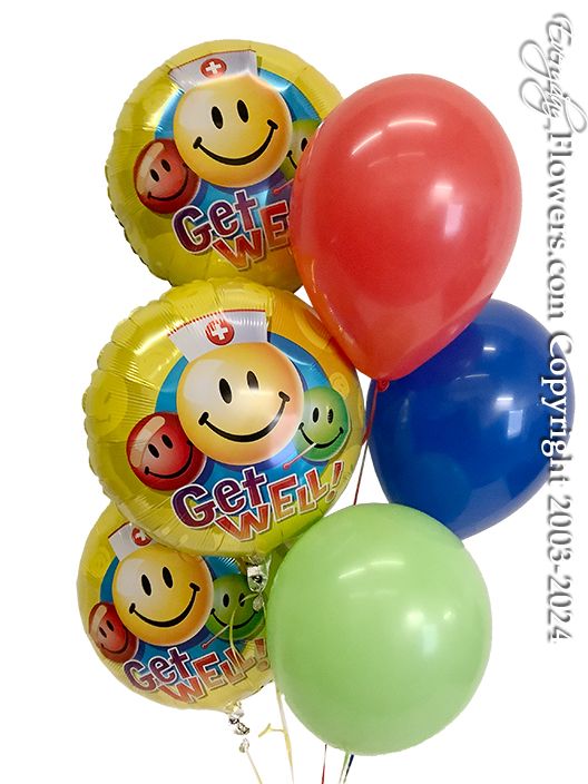 Get Well Smiley Faces Balloon Bouquet by Everyday Flowers