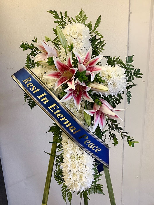 White Sympathy Cross Same Day Delivery by Everyday Flowers