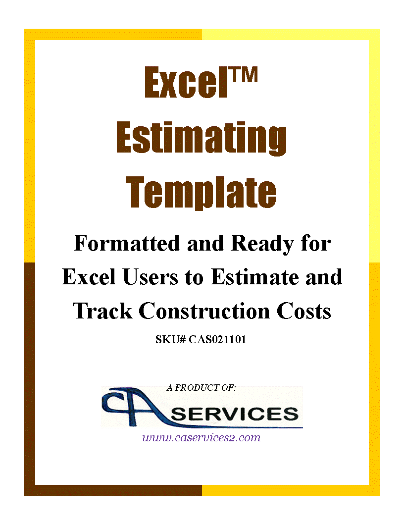 Excel Estimating Templates