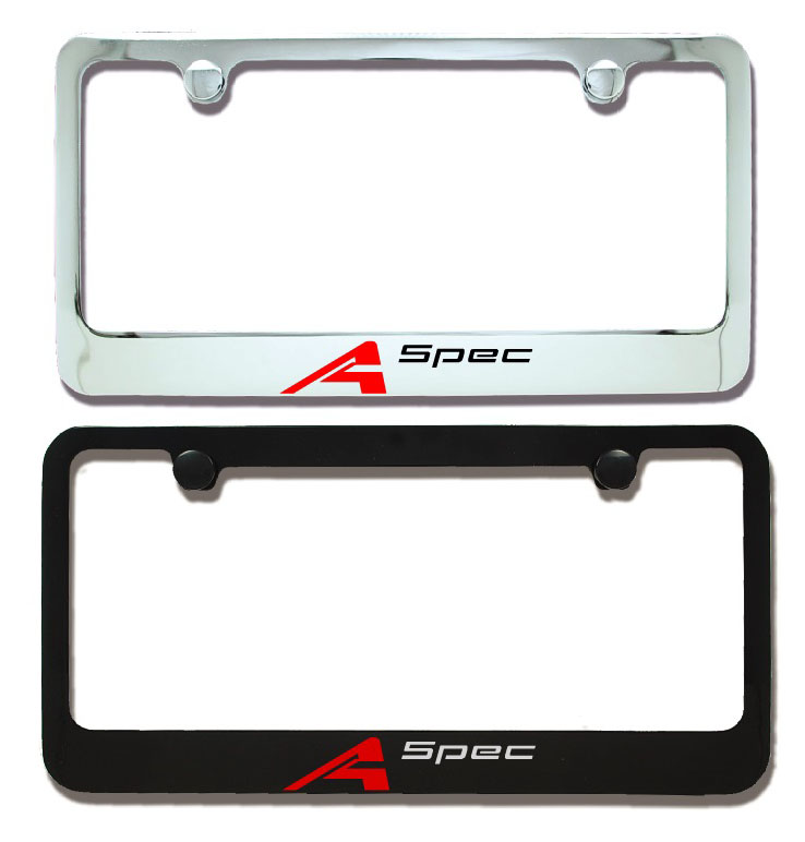 Acura A spec Engraved License Plate Frame