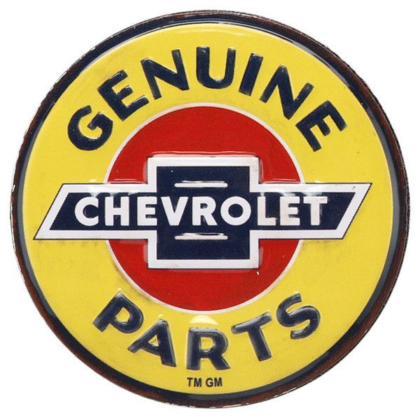 Chevrolet Genuine Parts Silver Tin Sign - Toolbox Magnet