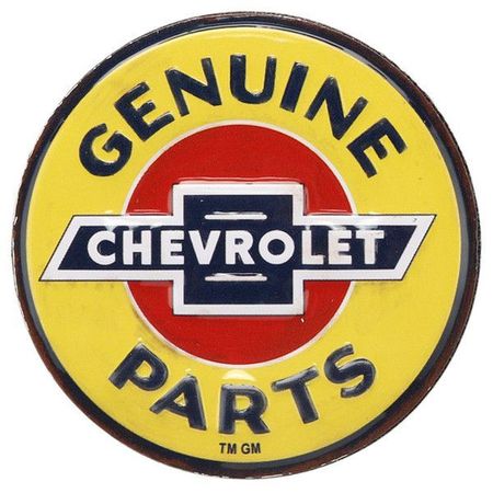 Chevrolet Genuine Parts Silver Tin Sign - Toolbox Magnet