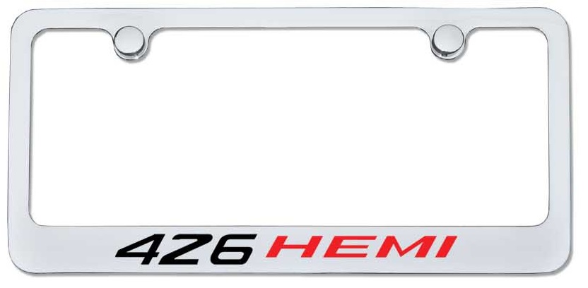 Dodge 426 Hemi Hood Scoop logo Engraved License Plate Frame