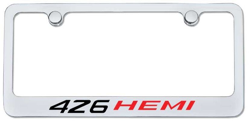 Dodge 426 Hemi Hood Scoop logo Engraved License Plate Frame