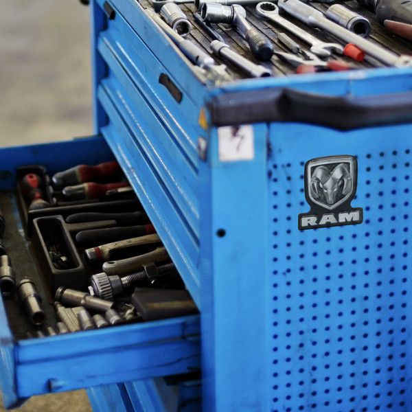 Dodge Ram Head Embossed Tin Sign - Toolbox Magnet