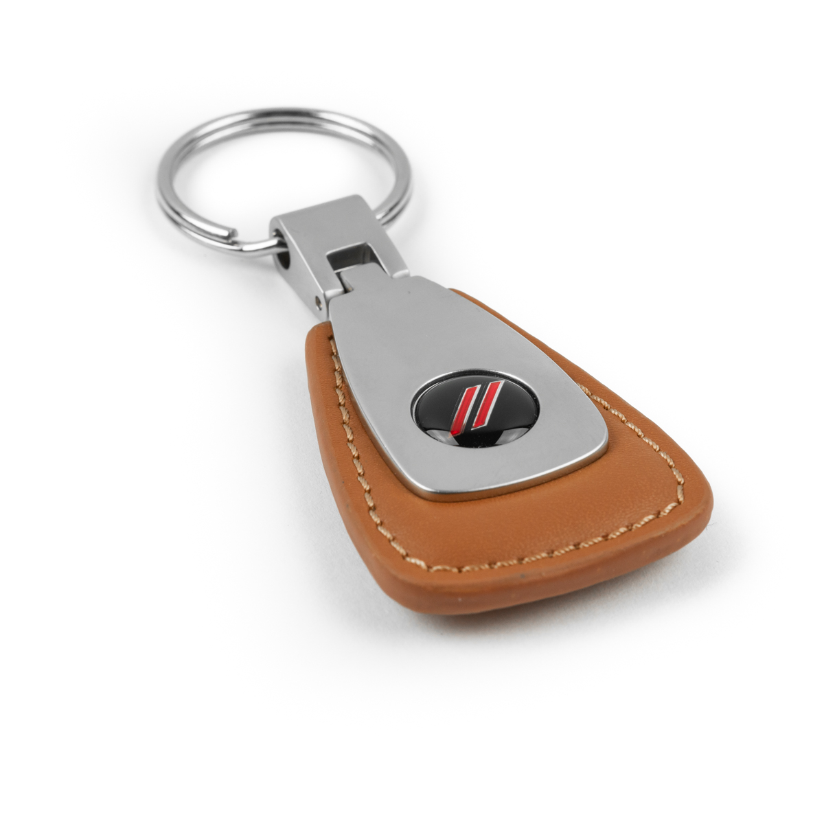 Hash Racing Stripes Leather Teardrop Key Chain Fob
