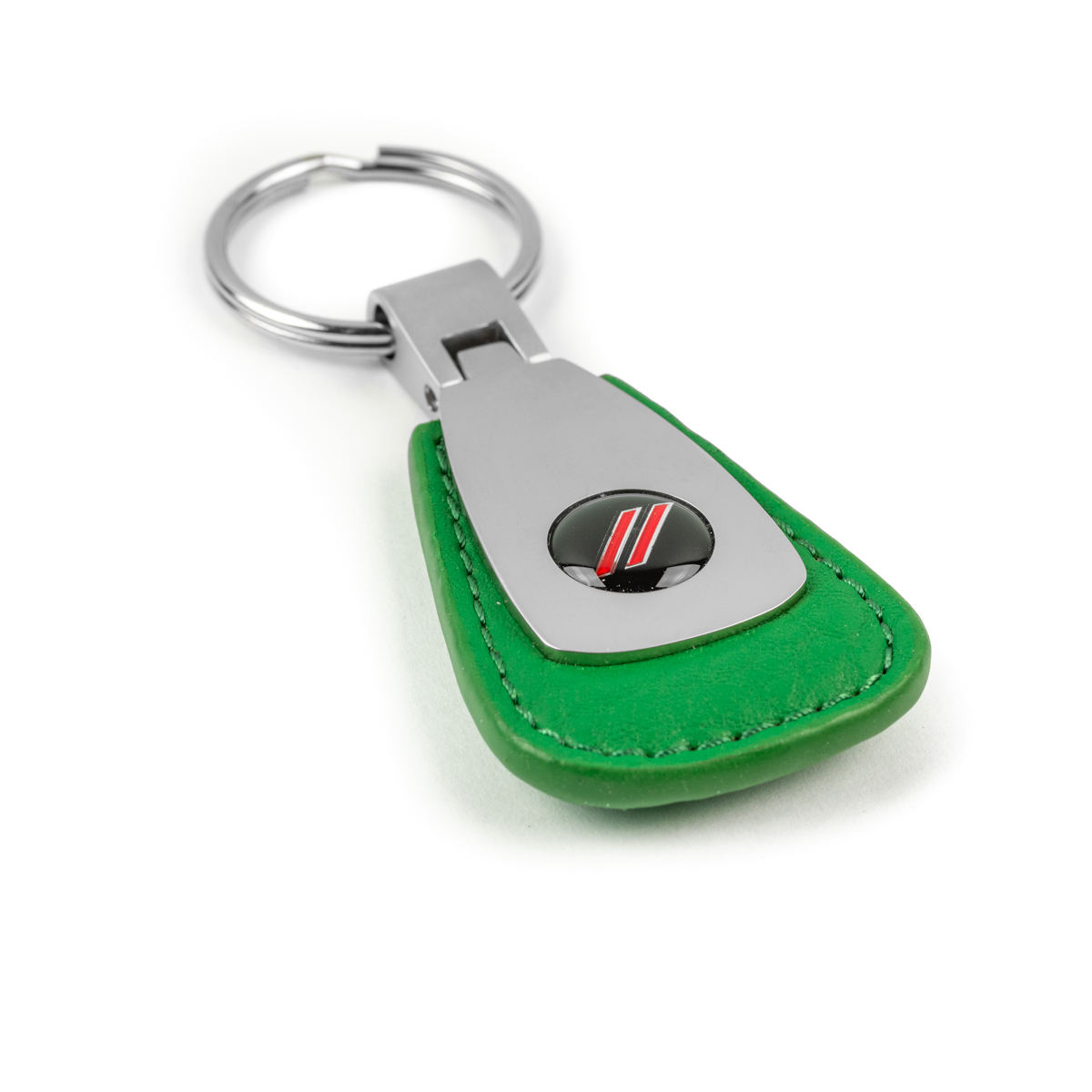 Hash Racing Stripes Leather Teardrop Key Chain Fob