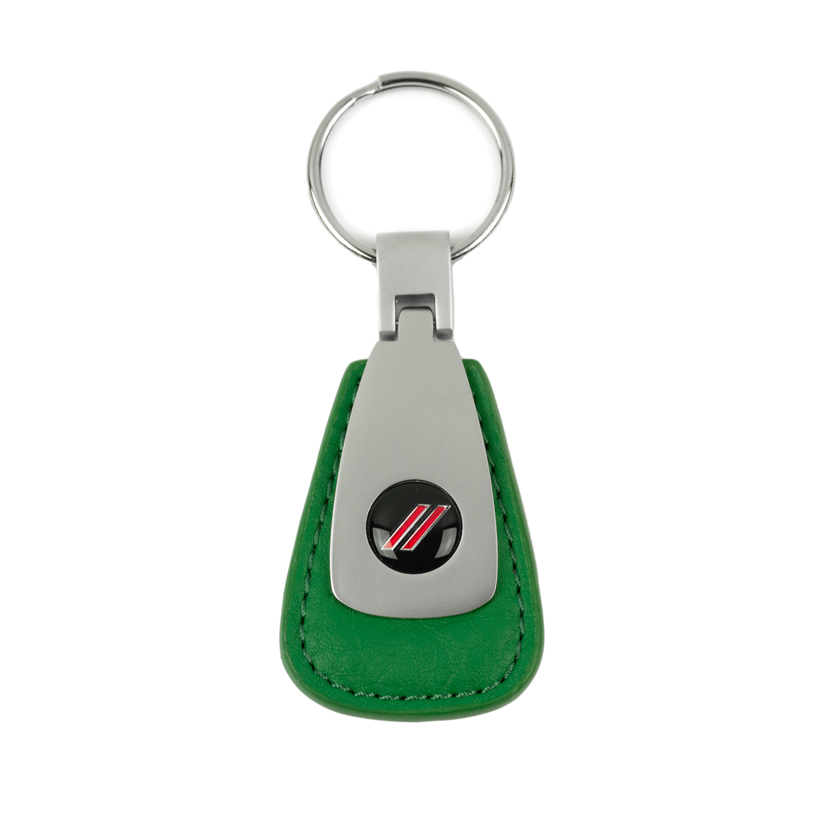 Hash Racing Stripes Leather Teardrop Key Chain Fob