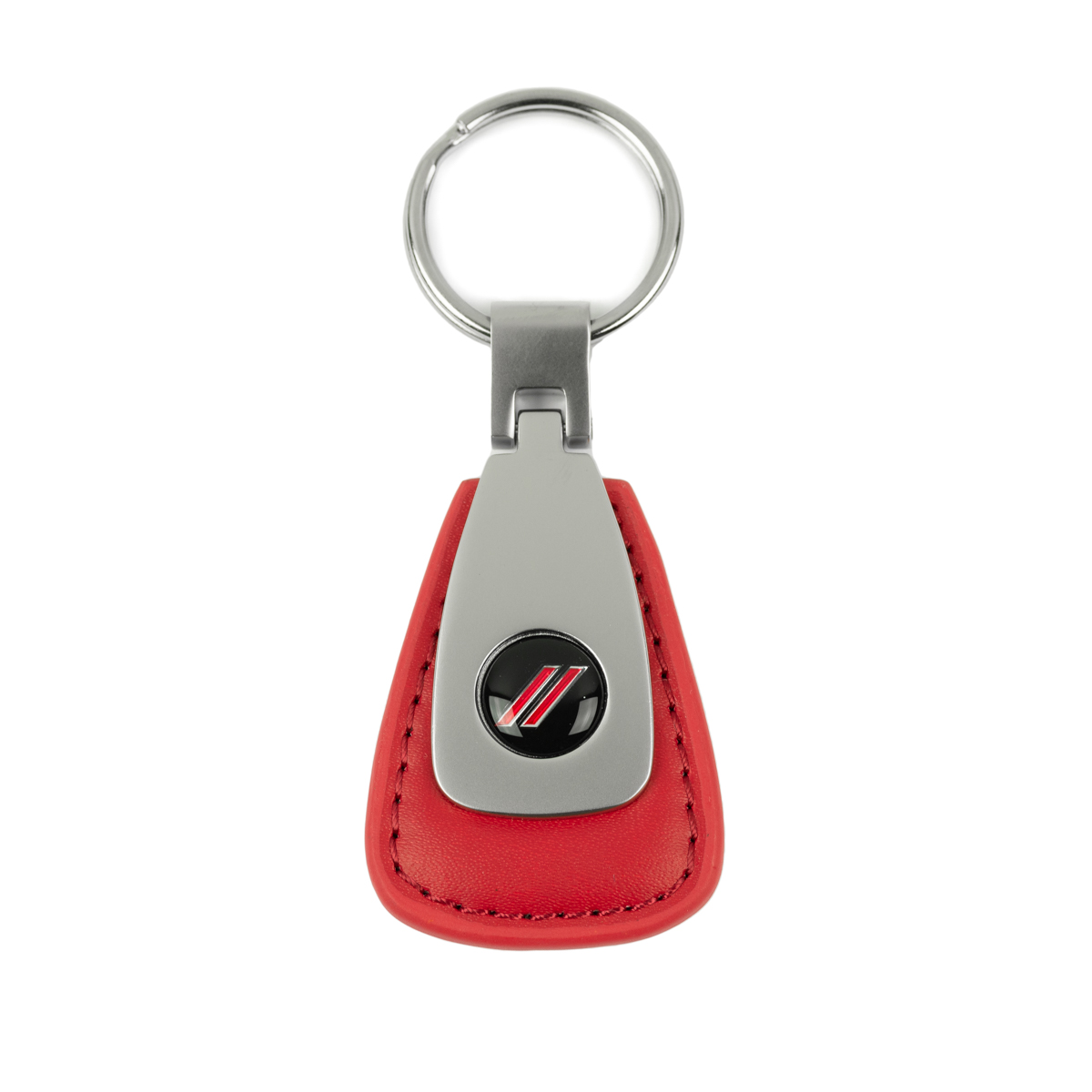Hash Racing Stripes Leather Teardrop Key Chain Fob