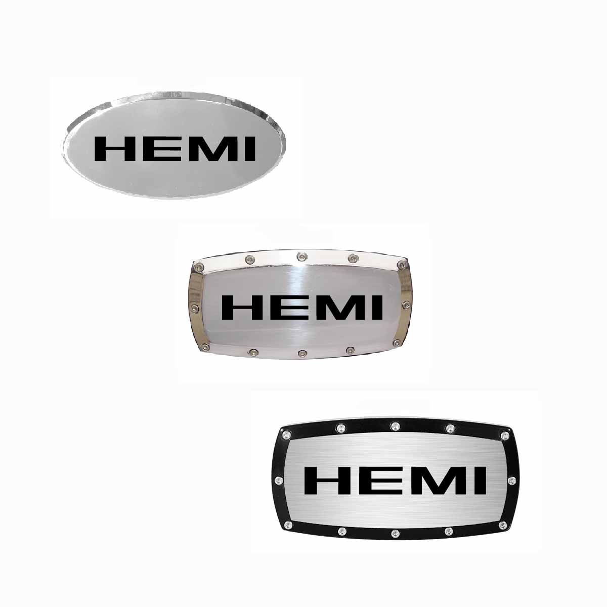HEMI Logo Engraved Billet Hitch Receiver Cover