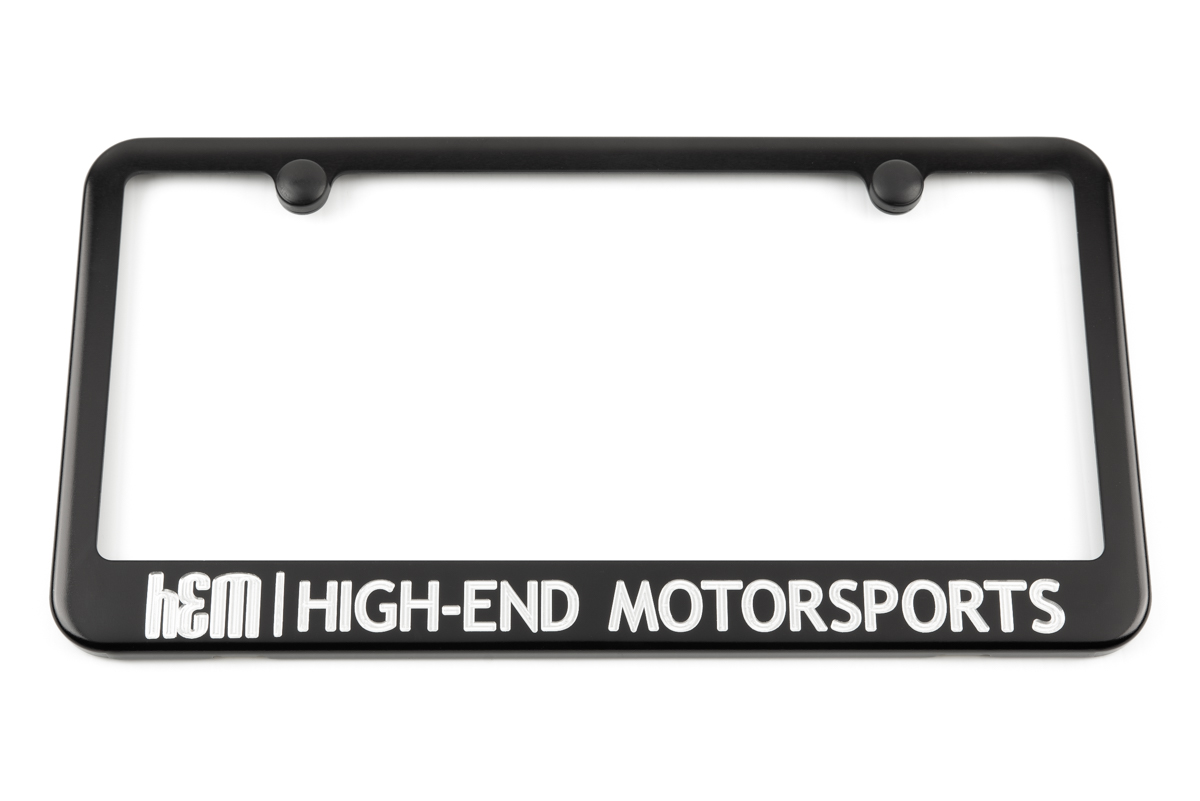 High-End Motorsports Black License Plate Frame