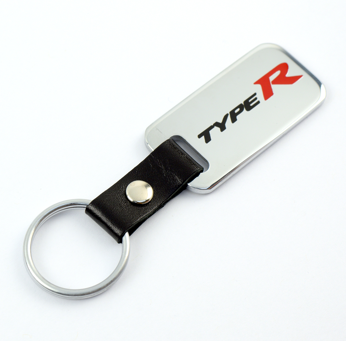 Honda Type R Chrome Key Chain Fob - Black & Red