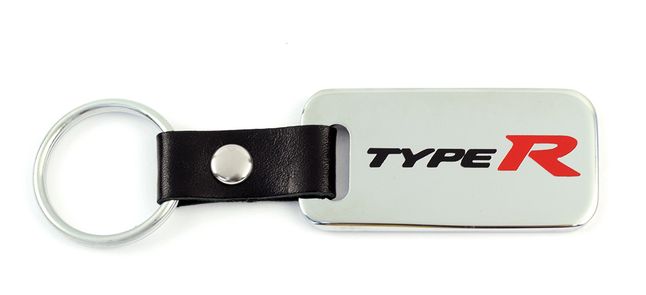 Honda Type R Chrome Key Chain Fob - Black & Red