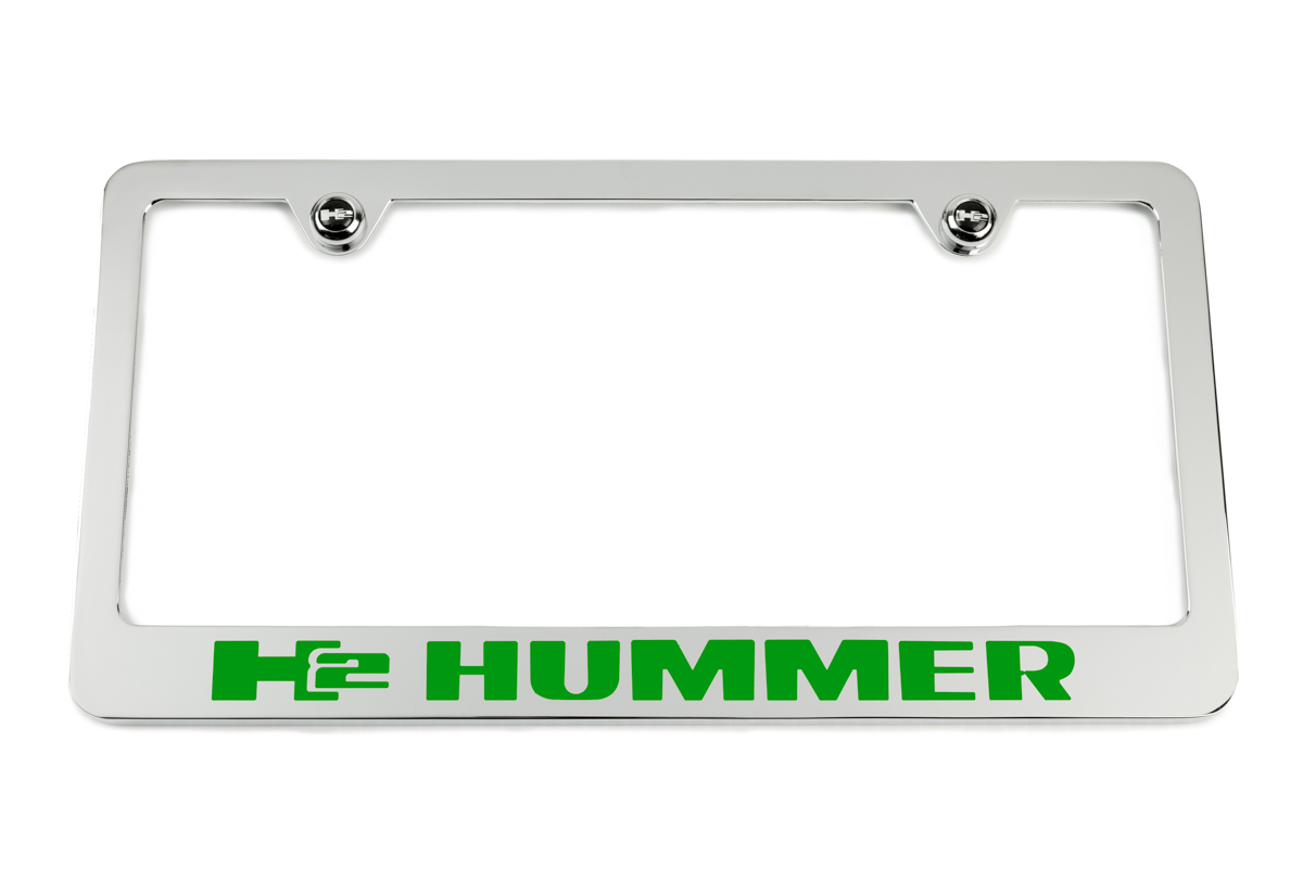 Hummer H2 Chrome License Plate Frame Green