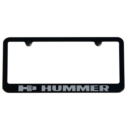 Hummer H3 Satin-Black License Plate Frame Grey