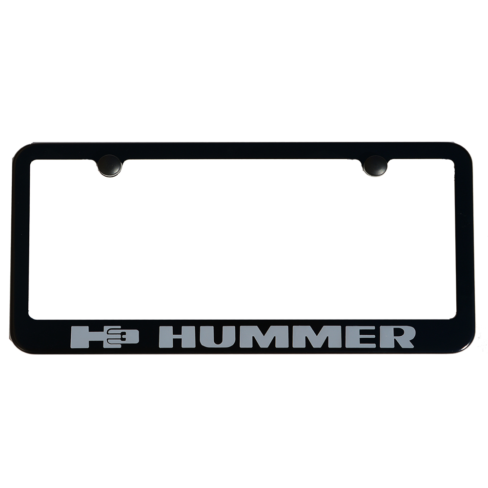 Hummer H3 Satin-Black License Plate Frame Grey